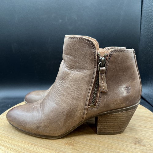 Frye Women’s Size 7M Judith Whiskey Brown Leather Double Zip Ankle ...