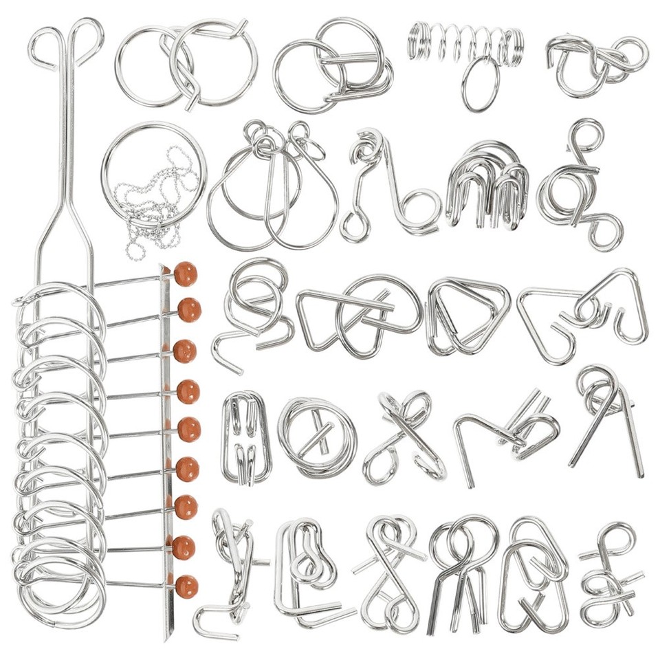 25 Pcs Brain Games Metal Puzzles for Toy Links Teaser | eBay UK