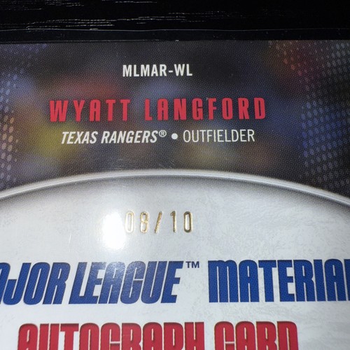 2025 Topps Series 1 Player Worn Tri-Color Patch Auto Wyatt Langford #8/ ...