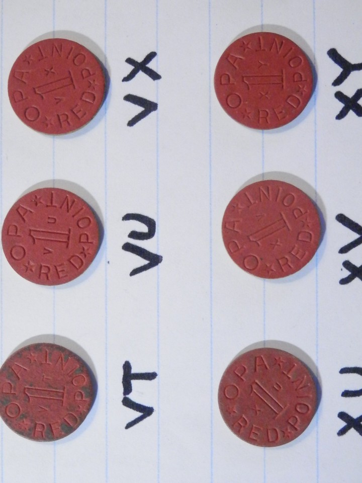 26 Different WW2 OPA RED RATION TOKENS | eBay