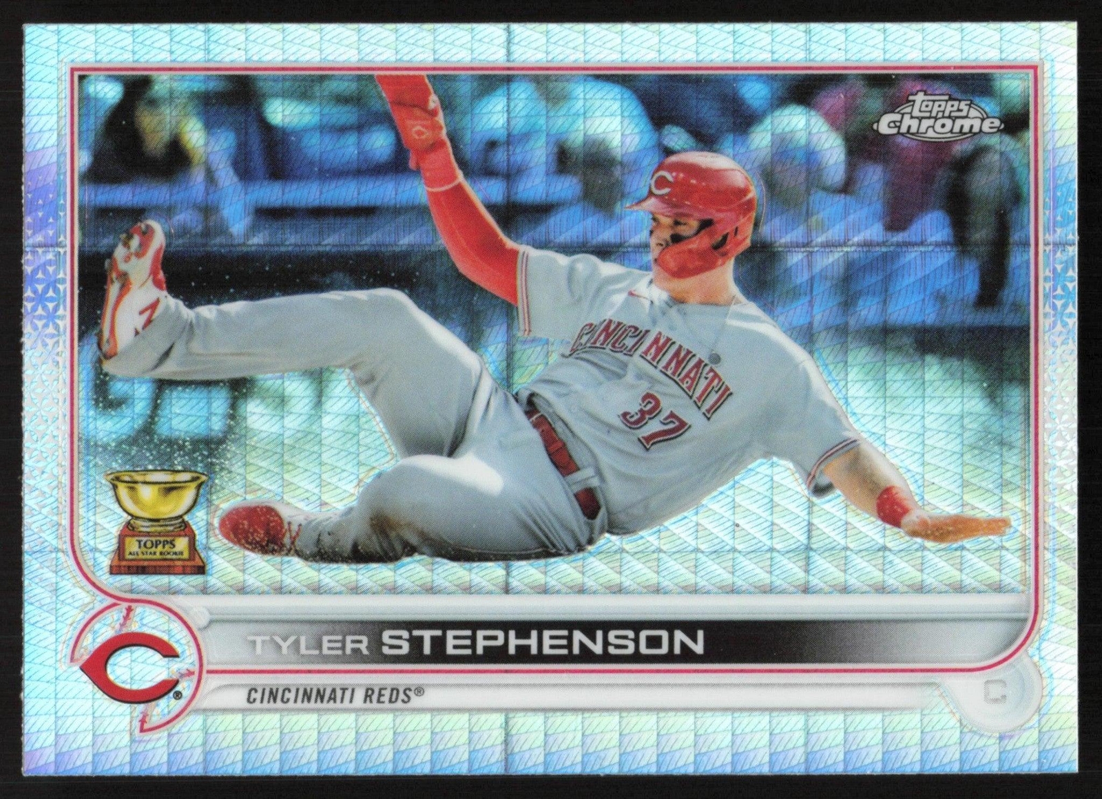 Tyler Stephenson 2022 Topps Chrome # 63 Prism Refractor Cincinnati Reds ...