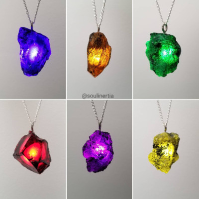 Raw Infinity Stone Pendant Necklace kryptonite sorcerer gauntlet ...