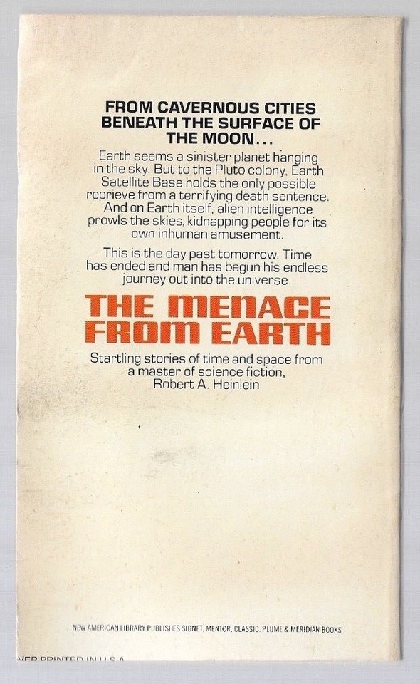 THE MENACE FROM EARTH by Robert A. Heinlein | eBay