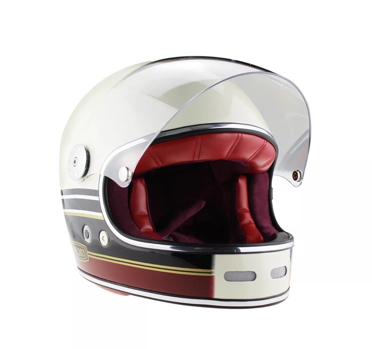 ViPER F656 Motorbike Retro Full Face Fiberglass Crash Helmet ECE22.06 ...