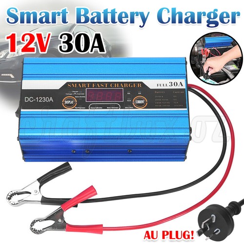 12V 30A Battery Charger 30 Amp Smart Charge Car ATV 4WD Boat Caravan ...