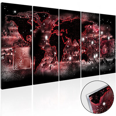 WORLD MAP Acrylic Glass Print Image 5 pcs Wall Art Picture Photo k-A ...