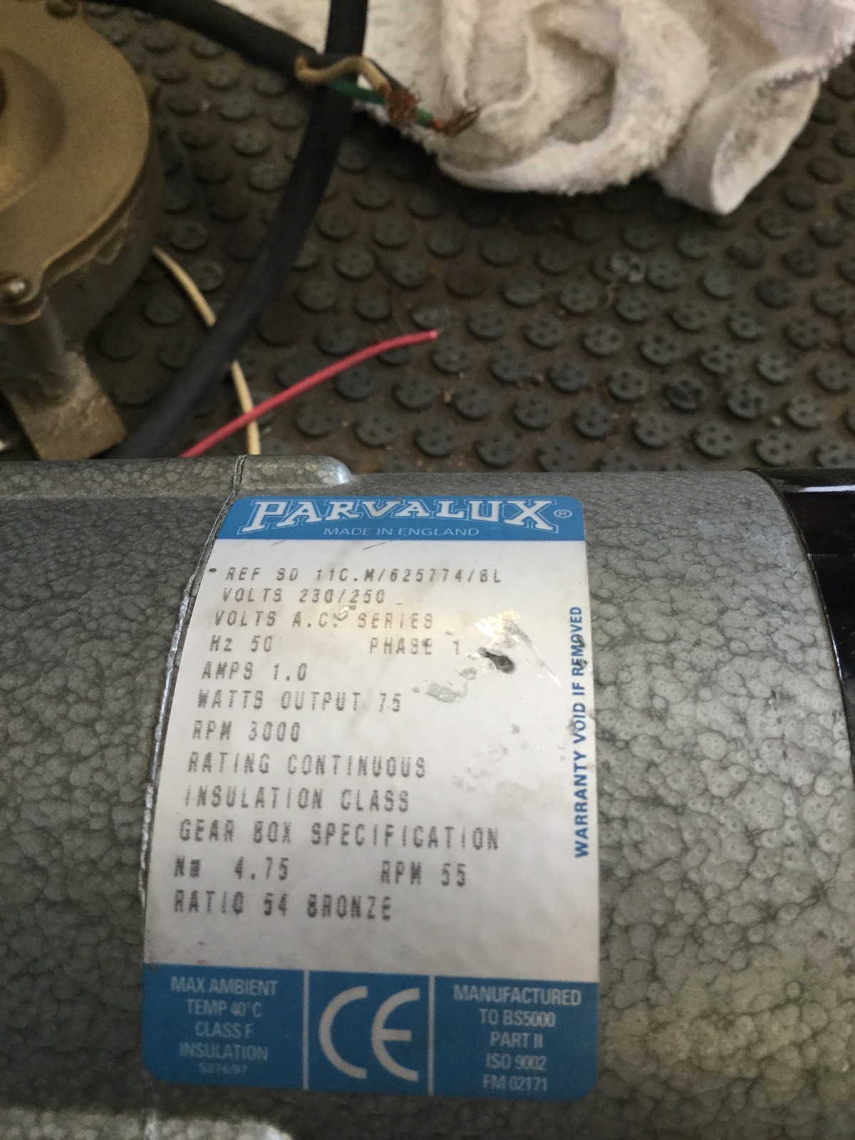 Parvalux Motor (made In England) REF SD11C.M/625774/8L | eBay