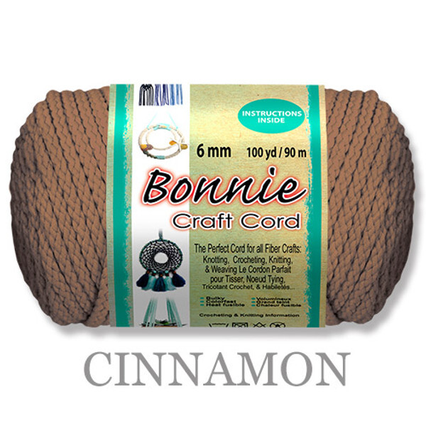 6MM Macrame Cord Bonnie Braid yarn rope 100yd rolls fusible colorfast ...