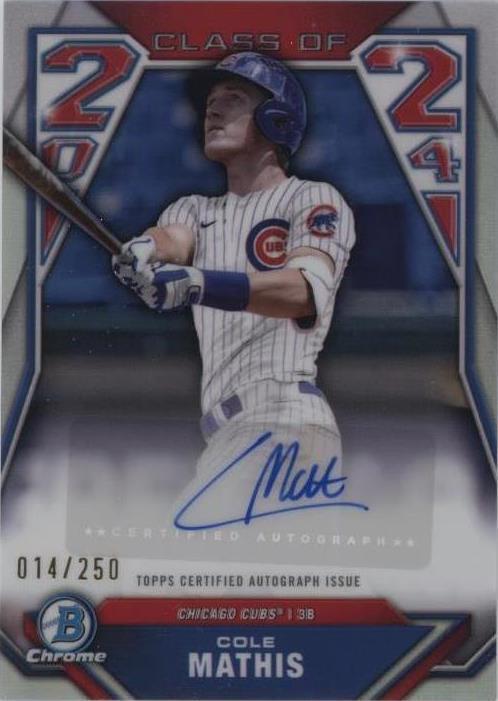 2024 Bowman Draft - Class of 2024 Autographs Cole Mathis #C24-CMA /250 ...