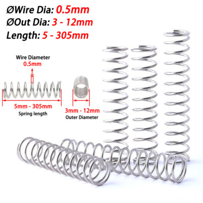 Compression Spring Wire Dia 0.5mm 304 Stainless Steel Pressure Spring ...