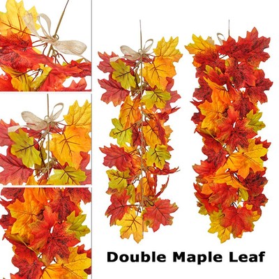Thanksgiving Day Double Maple Leaf Halloween Hanging Decor Indoor ...