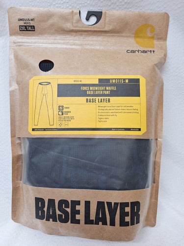 NWT Carhartt Force Midweight Waffle Base Layer Men's Size 2XLTall Navy ...