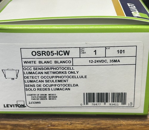 LEVITON OSR05-ICW OCC SENSOR/PHOTOCELL 35MA, 12-24-VDC | eBay