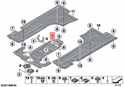 Genuine BMW Splash Shield Underbody Under Engine Cover 750i (09-15 ...