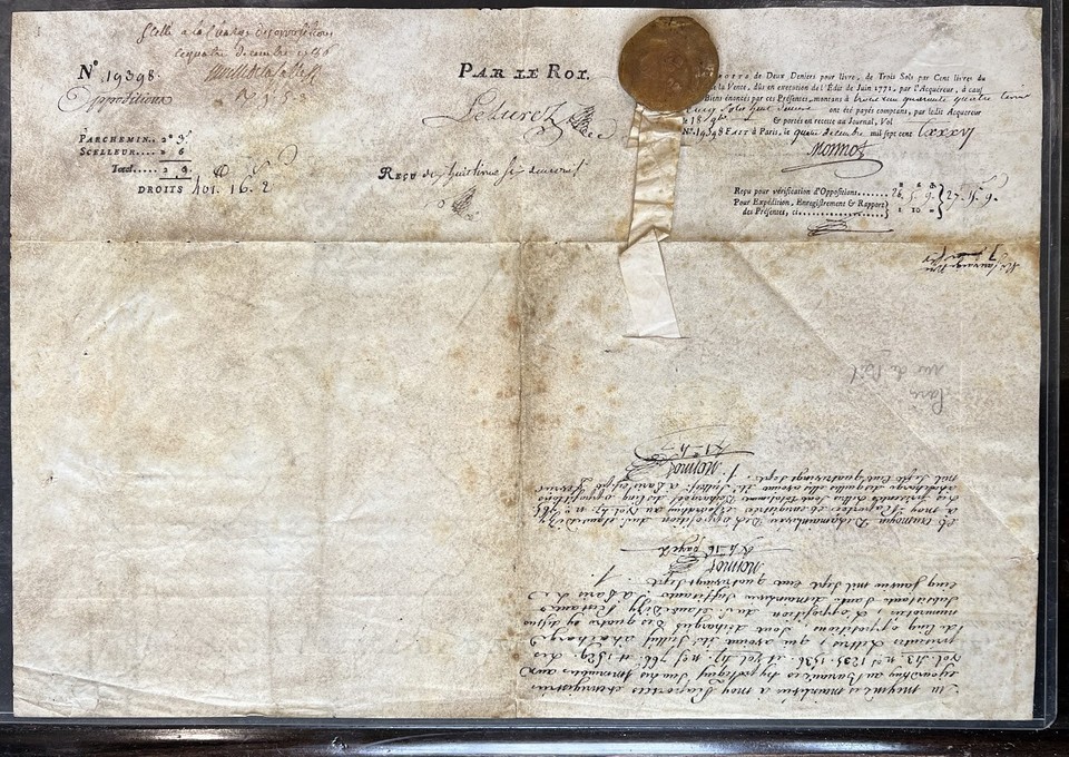 KING LOUIS XVI ROYAL DECREE Chatelet de Paris FRANCE COURT DOCUMENT ...