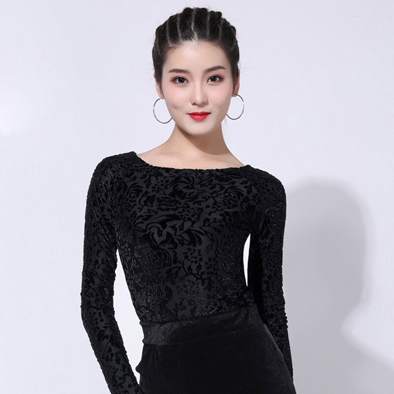 NEW Women Top for Latin salsa cha cha tango Ballroom Dance#G357 Wine ...