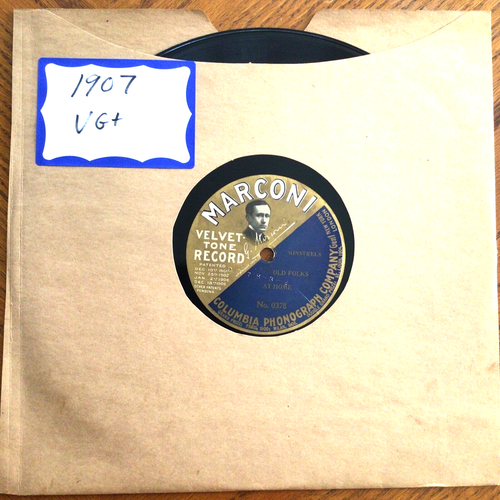 MARCONI VELVET-TONE 78 RPM "OLD FOLKS AT HOME" MINSTRELS - 1907 | eBay