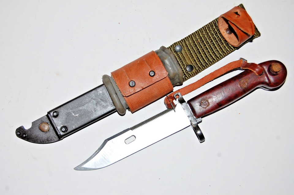 Romanian Type I Soviet Style Rifle Knife Bayonet w/ Scabbard & Frog ...