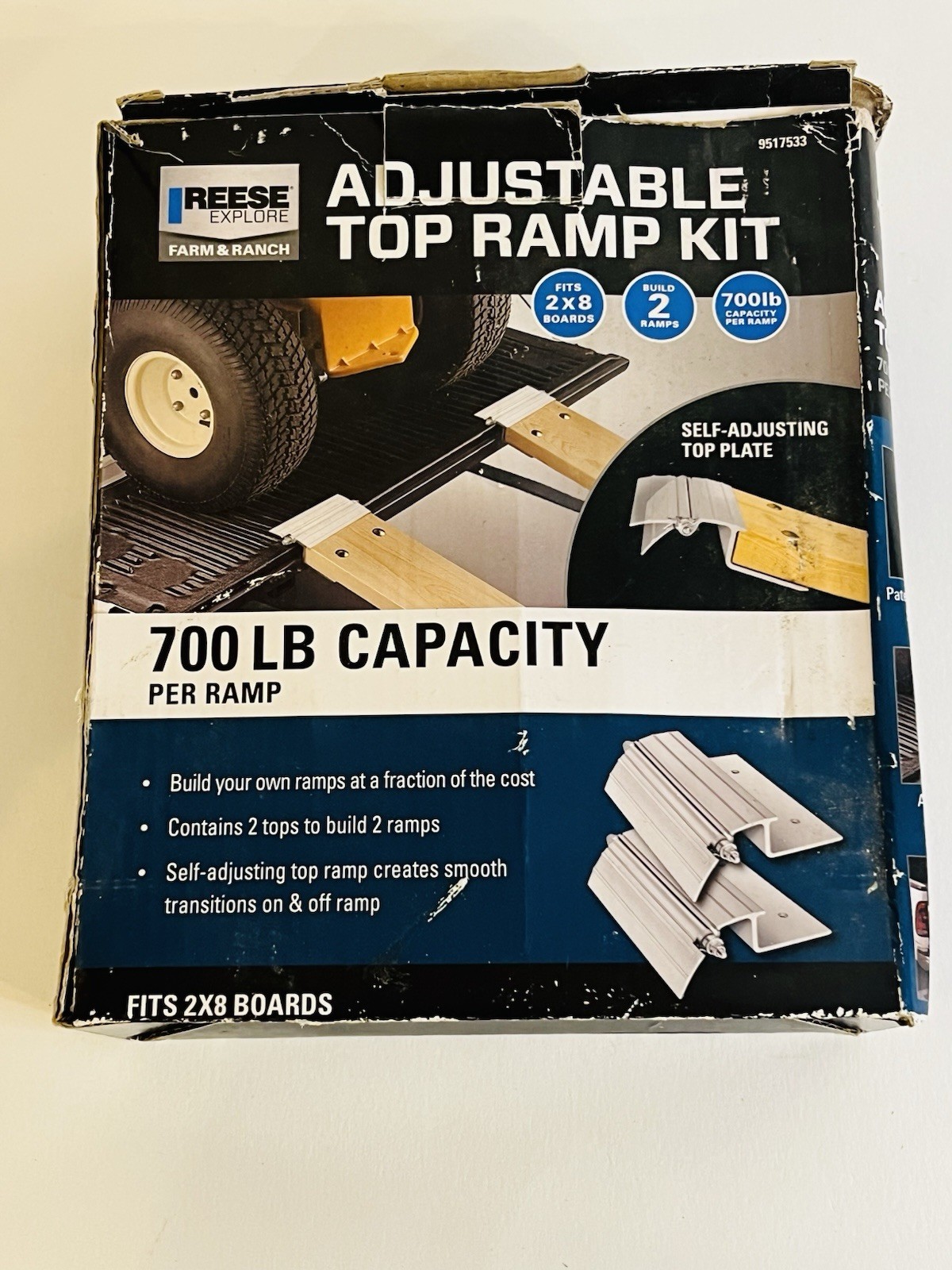 Reese Adjustable Top Ramp Kit 700 Pound Capacity Per Ramp Fits 2X8 ...