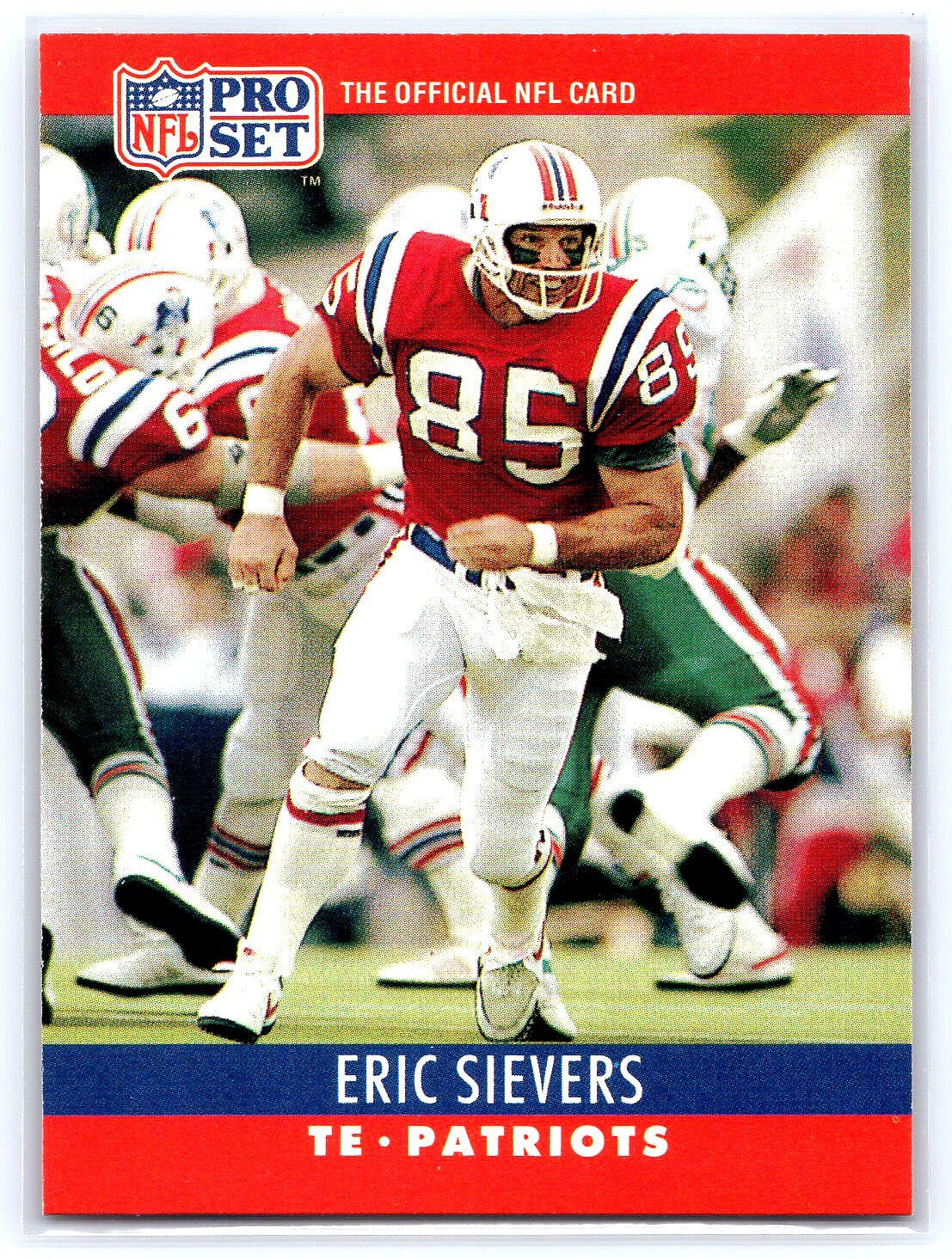 1990 Pro Set Football #206 Eric Sievers RC Rookie New England Patriots ...