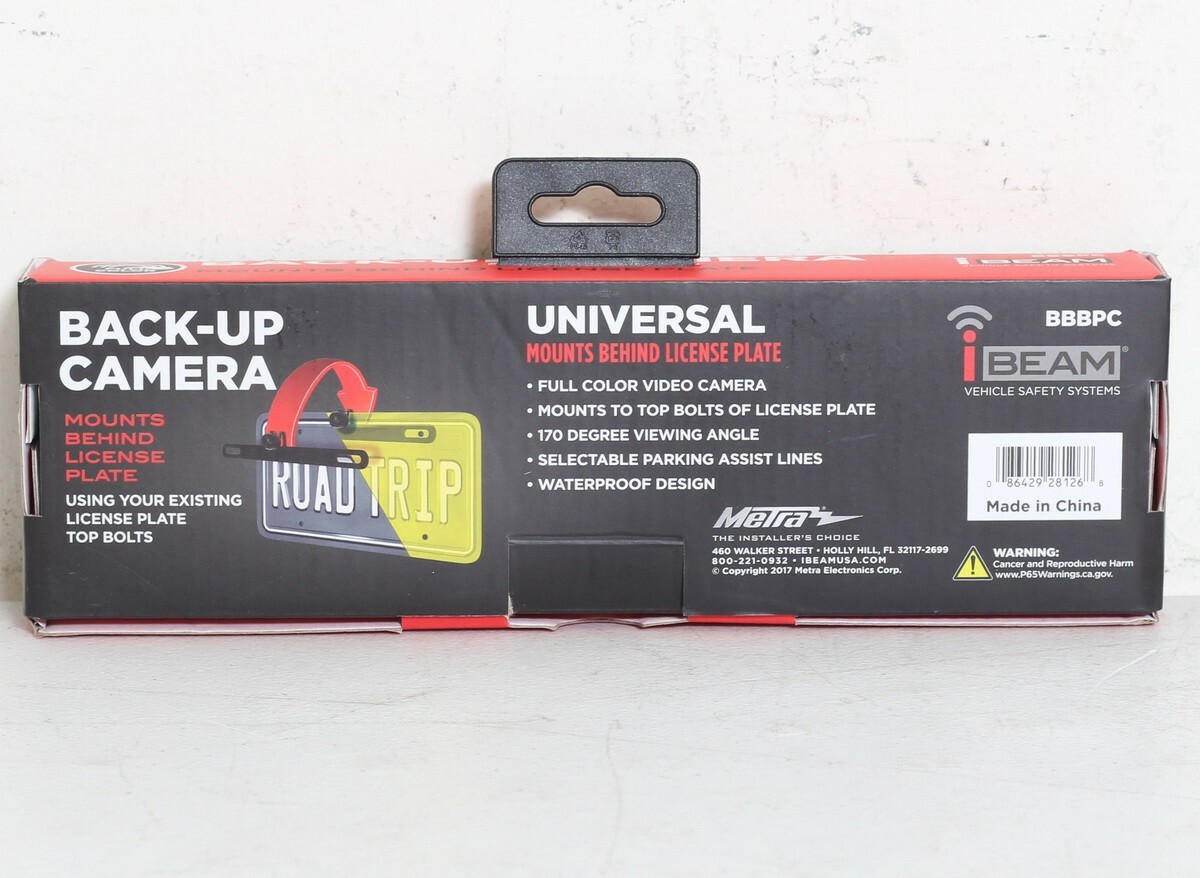 Metra BBBPC Universal Back Up Rear View License Plate Camera 170 degree ...