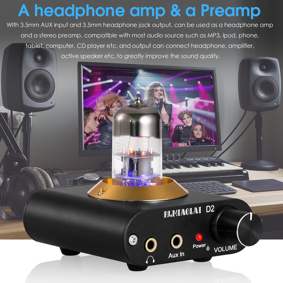 HIFI Tube Headphone Amplifier Desktop Audio Amp for Headsets Mini ...