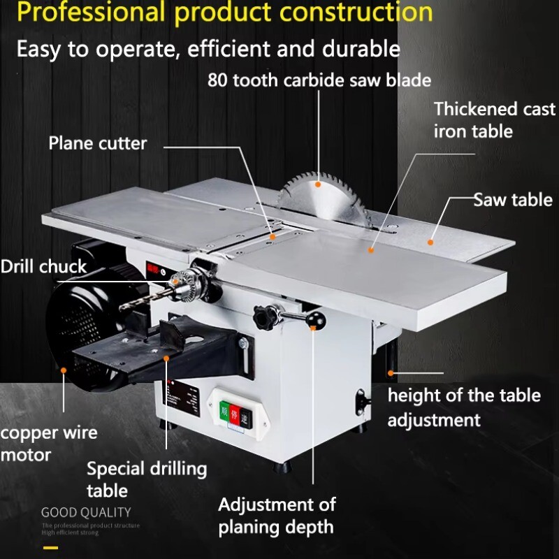 Multi-functional Woodworking Flat Planer Planer Home Woodworking Hole ...