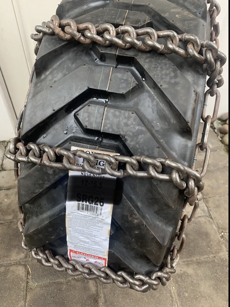 2 NEW *USA* 9.5mm* 33x15.50-16.5NHS SNOW ICE MUD TIRE CHAINS SKID STEER ...