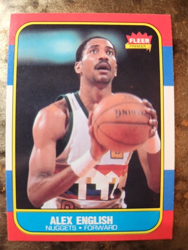 1986 Fleer Alex English #30 Denver Nuggets NBA Basketball Card HOF Rare ...