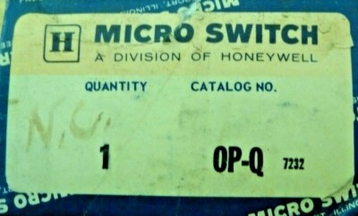MICRO SWITCH SPLASH PROOF SWITCH OP-Q | eBay