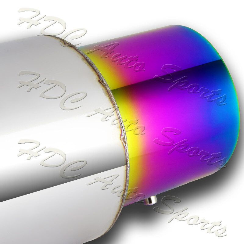 4" N1 Rainbow Burnt Tip Stainless T-304 Exhaust Muffler 2.5" Inlet ...