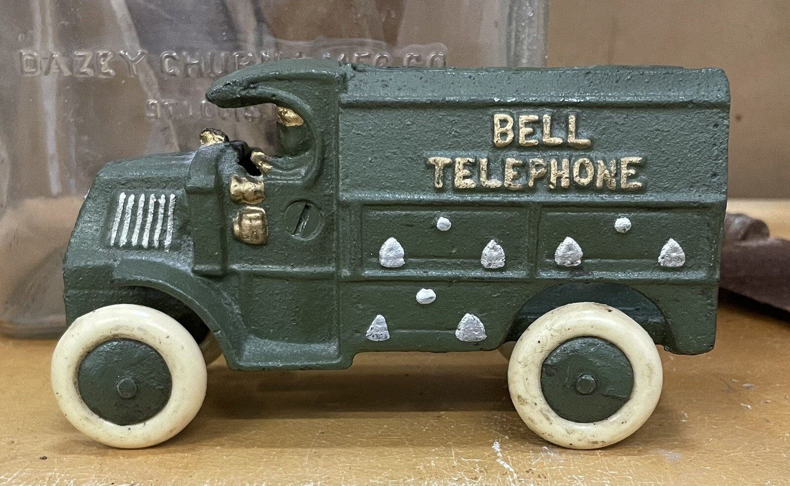 Vtg 1930’s Hubley Cast Iron Bell Telephone Service Truck with Rubber ...
