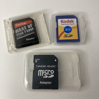 Lot of 3 Micro SD Memory Card Various Brands Kodak SanDisk Micro SD ...