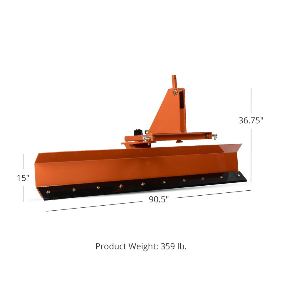 Titan Attachments 3 Point 7.5 FT Rear Blade For Grading And Scraping ...