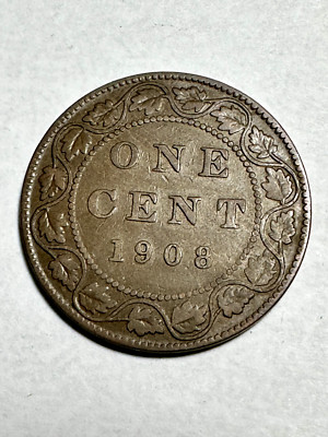 1908 Canada Large Cent King Edwards VII KM#8 Copper Penny BN VF-XF | eBay
