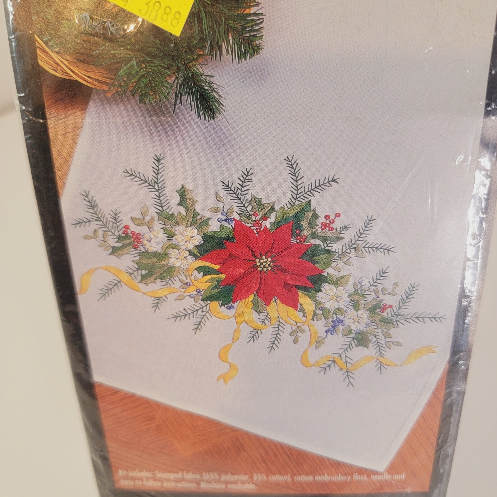 Bucilla Victorian Poinsettia Table Runner Stamped Embroidery Kit ...