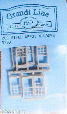 Grandt Line HO #5199 RSG Style Depot Windows (10 Pane 32 x 54", 20 Pane ...