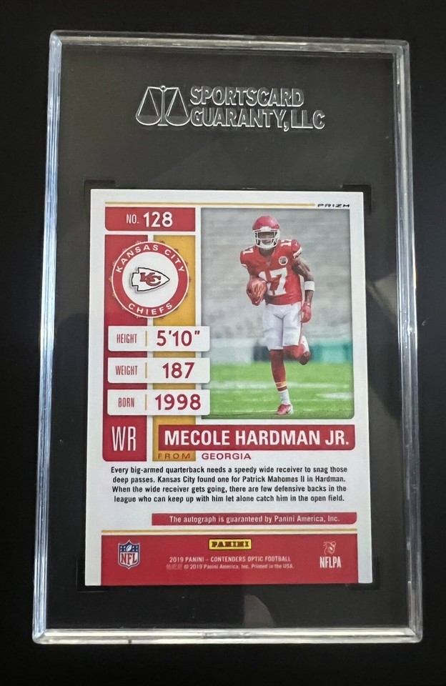 MECOLE HARDMAN JR. RC ON CARD AUTO 2019 Contenders Optic TRUE ROOKIE # ...