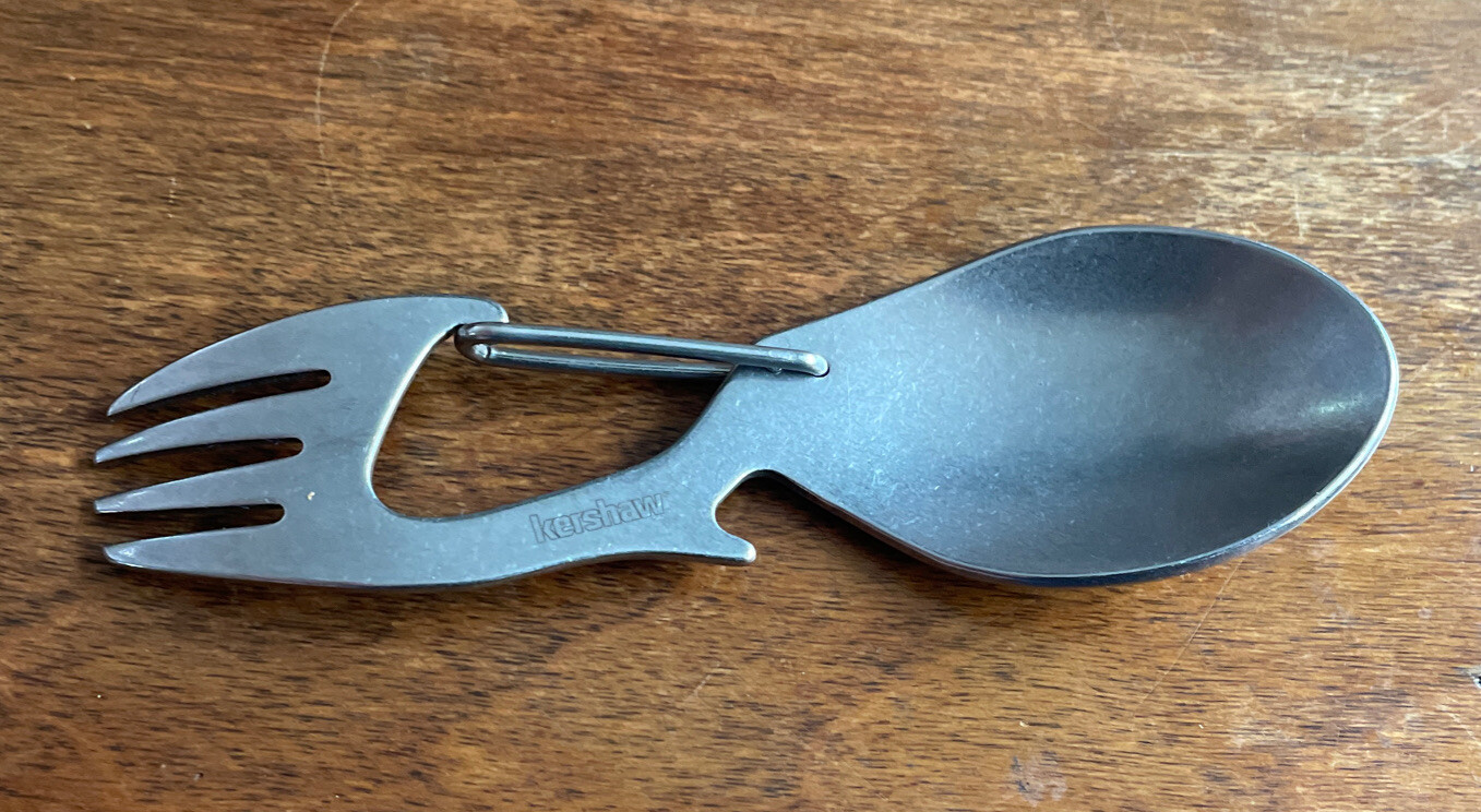 Kershaw Ration XL - Sliver - Fork, Spoon, Bottle Opener, Eating Utensil ...