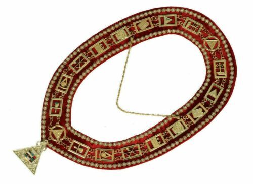 MASONIC ROYAL ARCH PHP PAST HIGH PRIEST METAL CHAIN COLLAR FREE JEWEL ...