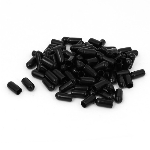 100pcs 6mm ID Rubber End Caps Screw Bolt Tubing Screw Protector Cover ...