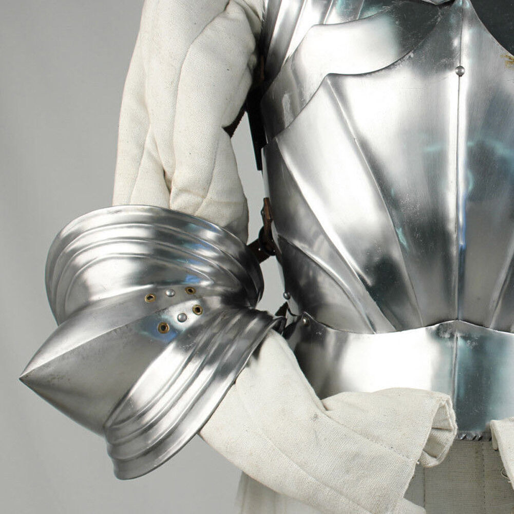 Medieval Gothic Armor Couter 18 Gauge Polished Steel Knights Elbow Set ...
