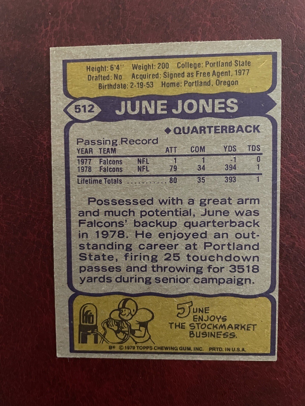 1979 Topps - #512 June Jones, June Jones (RC) for sale online | eBay