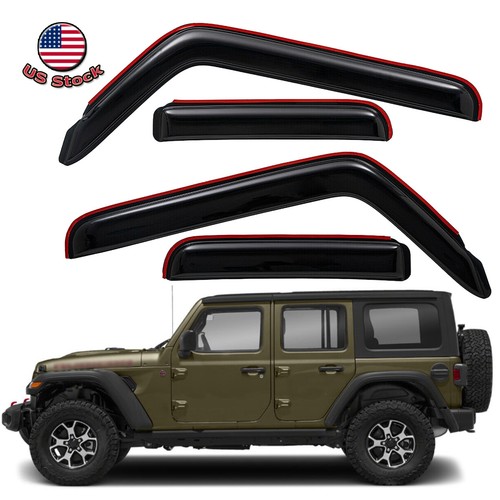 In-Channel Mount Rain Guard Window Visor Fits 2020-2025 Jeep Gladiator ...