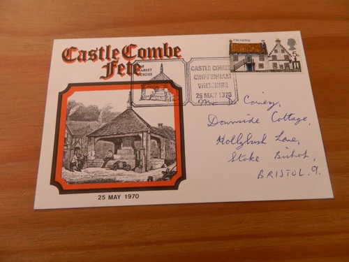 1970 CASTLE COMBE FETE POSTCARD FDC IN VERY GOOD CONDITION - PLEASE SEE ...