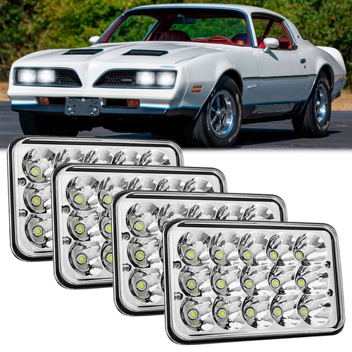 4PCS 4x6'' LED Headlights Hi/Lo Beam Clear Bulbs for 1976-1995 Pontiac ...