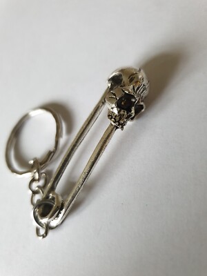 SKULL SAFETY PIN KEYRING | eBay UK