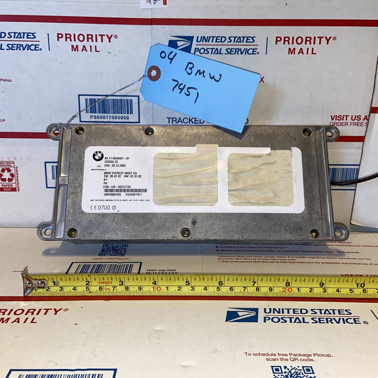 02-05 BMW 745Li Telematics Motorola Control Module 84.11 6940467-01 OEM ...