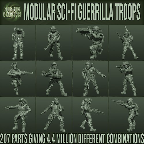 Modular Sci-Fi Guerrillas (1) Star Wars Legion Scale/Roleplay resin ...