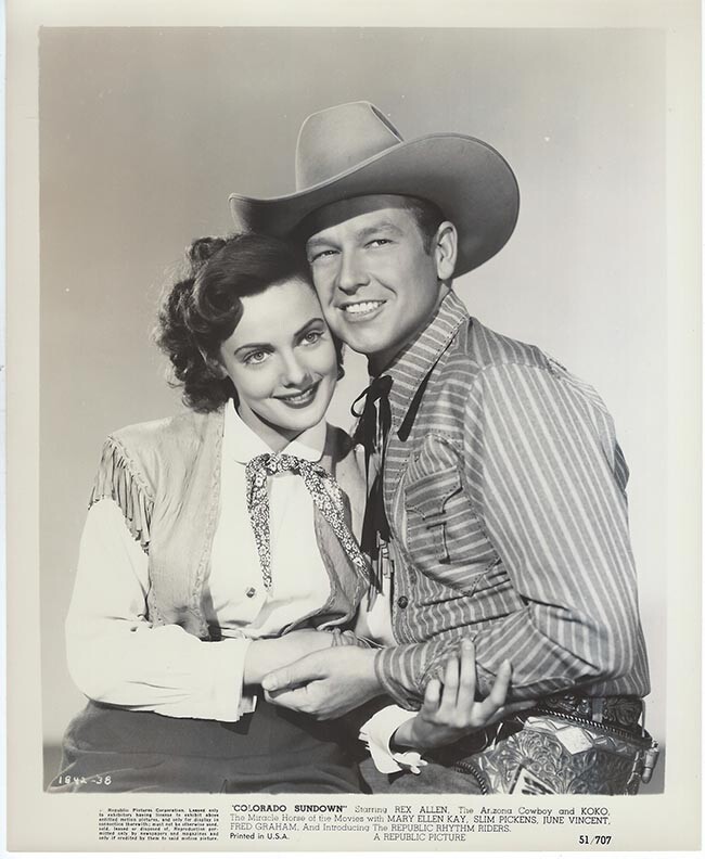 Rex Allen, Mary Ellen Kay - Colorado Sundown (1951) - 8X10 original ...